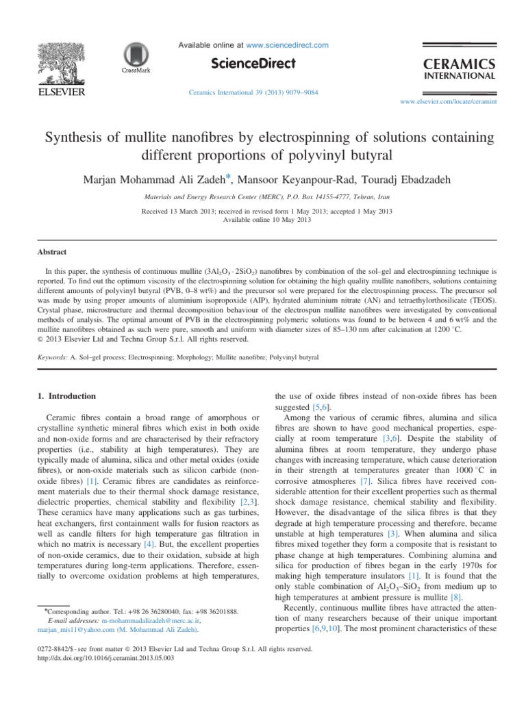 PVB Electrospinning | PDF