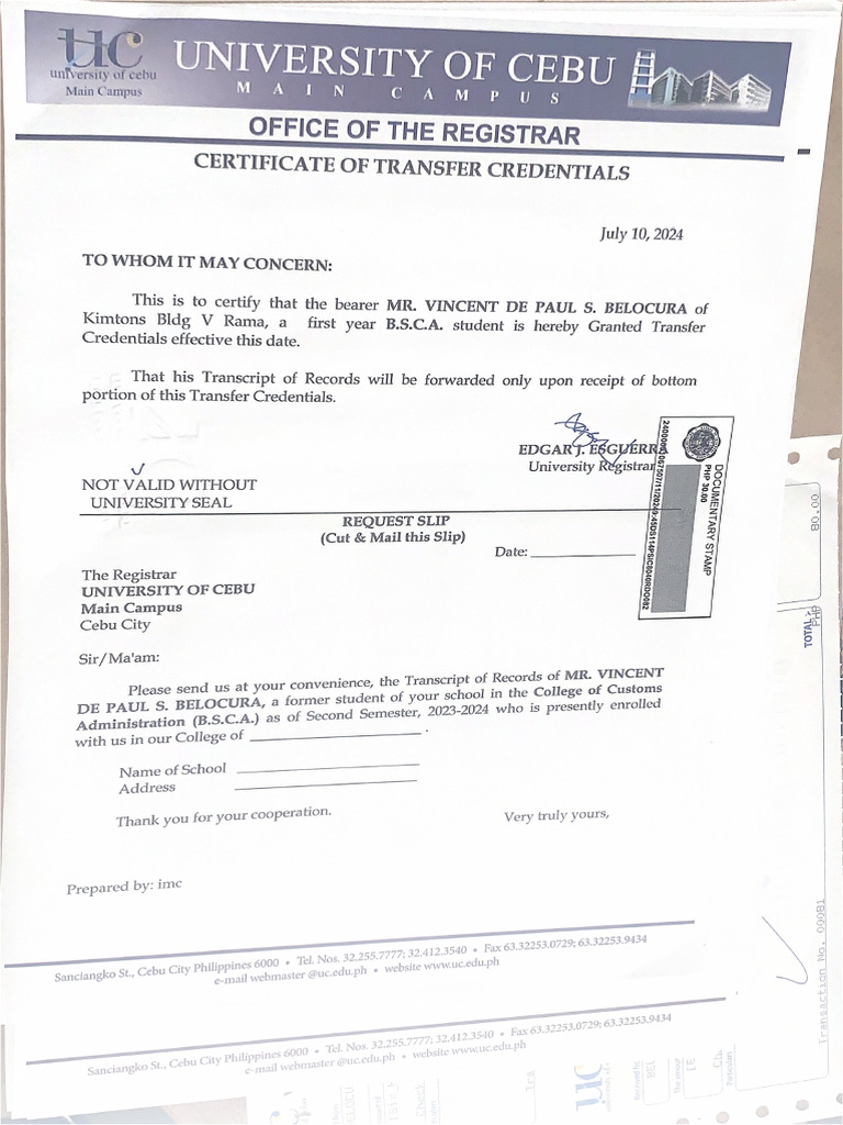 Transfer Credentials | PDF