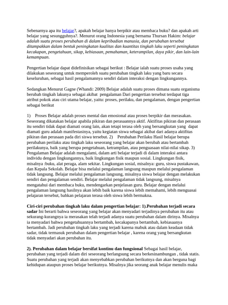 Apa Belajar Itu | PDF