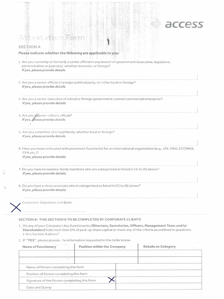 PEP ATTESTATION FORM | PDF