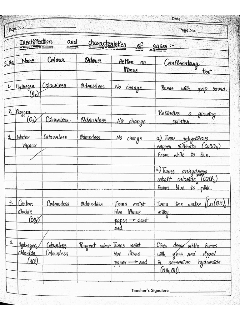 Chemistry Practical Class 9 File | PDF