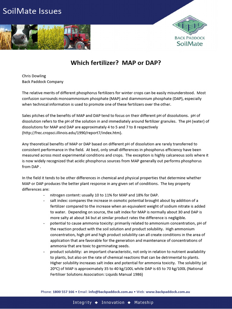 SOILMATE - DISCUSSION - MAP - Vs - DAP | PDF
