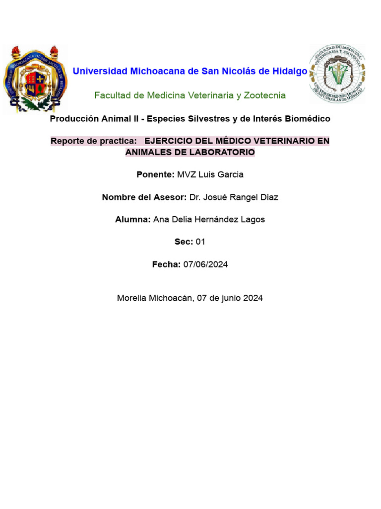 Reporte de Animales de Lab. | PDF