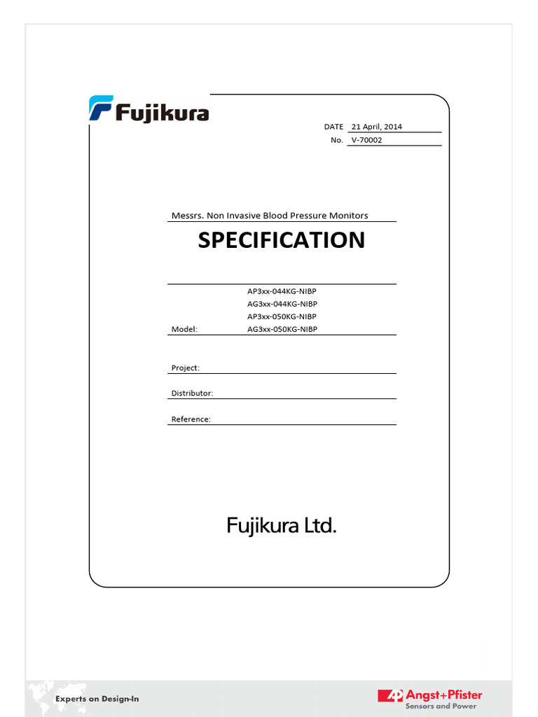 Specification: Messrs. Non Invasive Blood Pressure Monitors | PDF