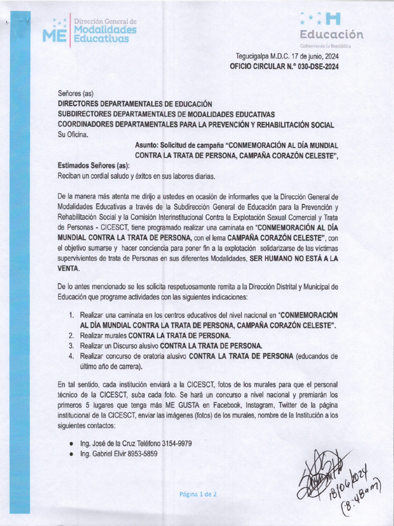 Oficio de La Cicet | PDF