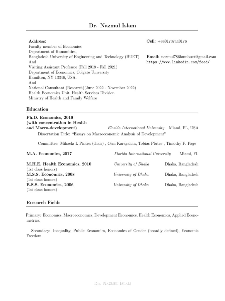 CV Nazmul Islam | PDF