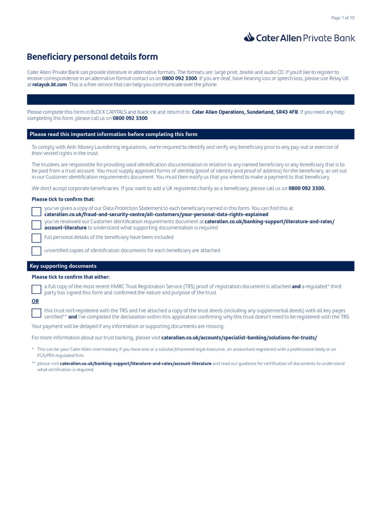 Beneficiary Verification Form Guide | PDF | Credit Card | Law