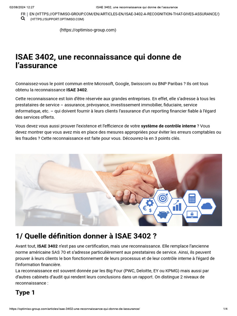 ISAE 3402, Une Reconnaissance Qui Donne de L'assurance | PDF