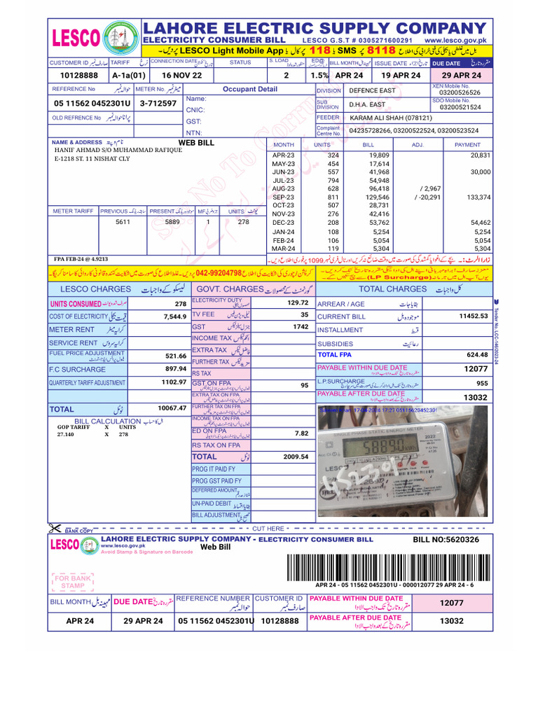 Lesco- Web Bill | PDF