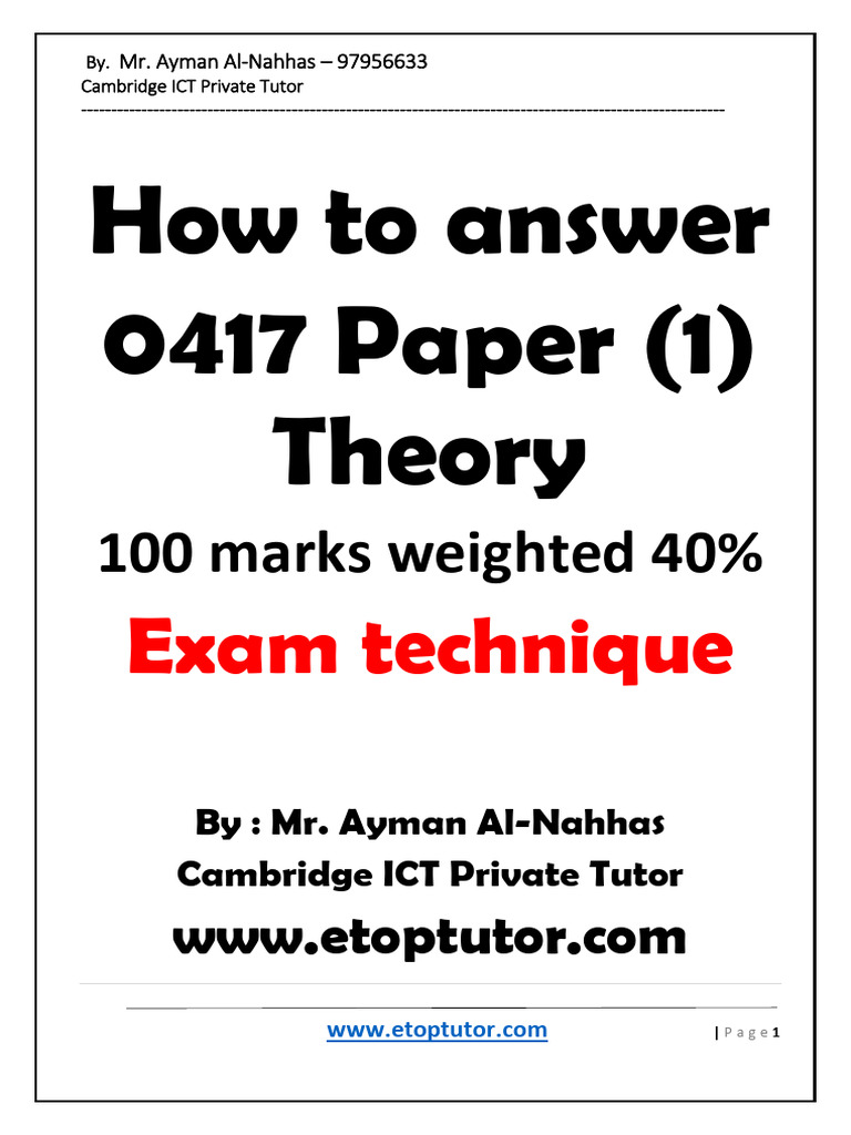tips for answering theory paper | PDF