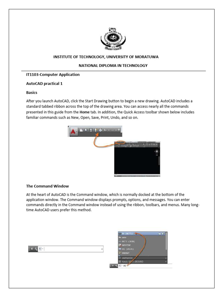 AutoCAD Practical Sheet 01 | PDF