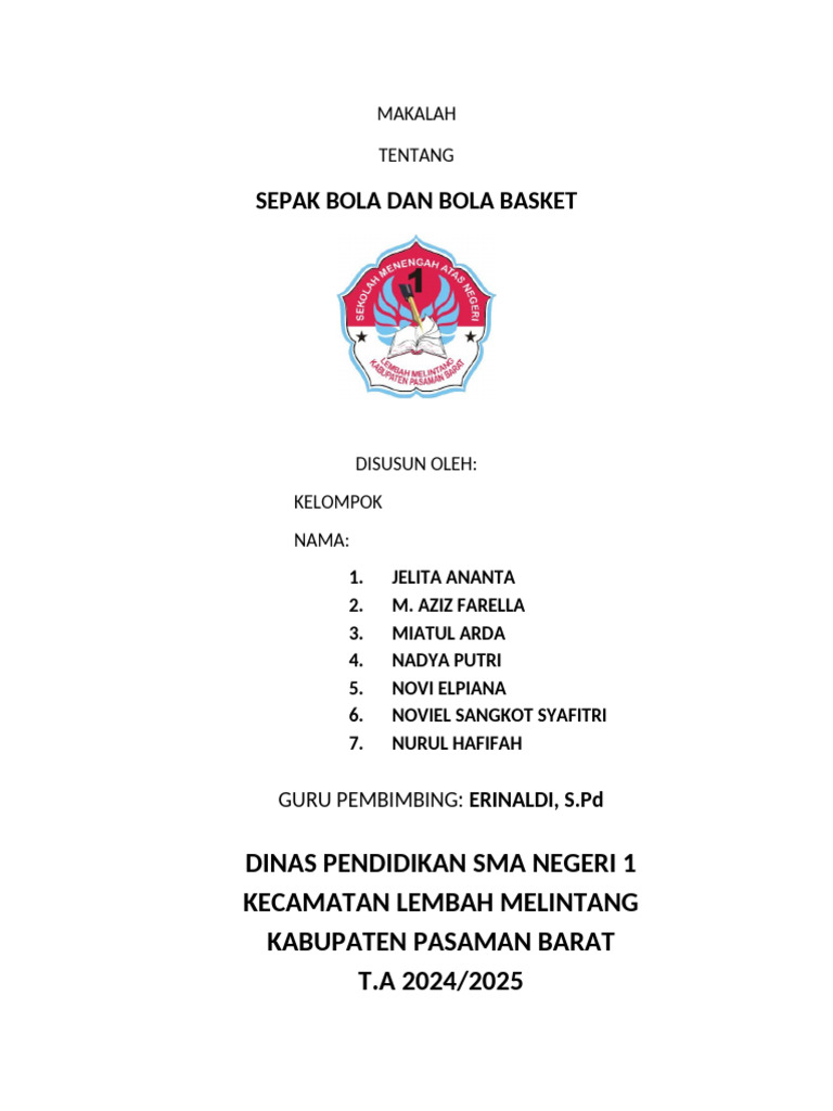 Cover Makalah Sma Negeri 1 Lembah Melintang | PDF