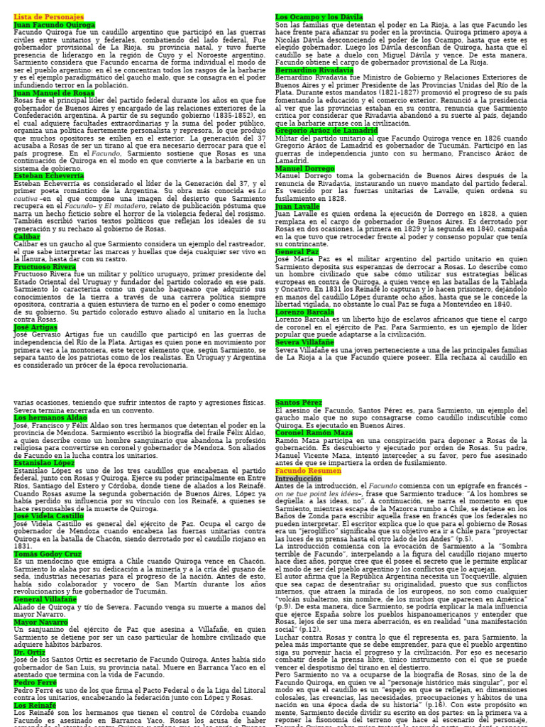 Facundo Resumen | PDF | Argentina