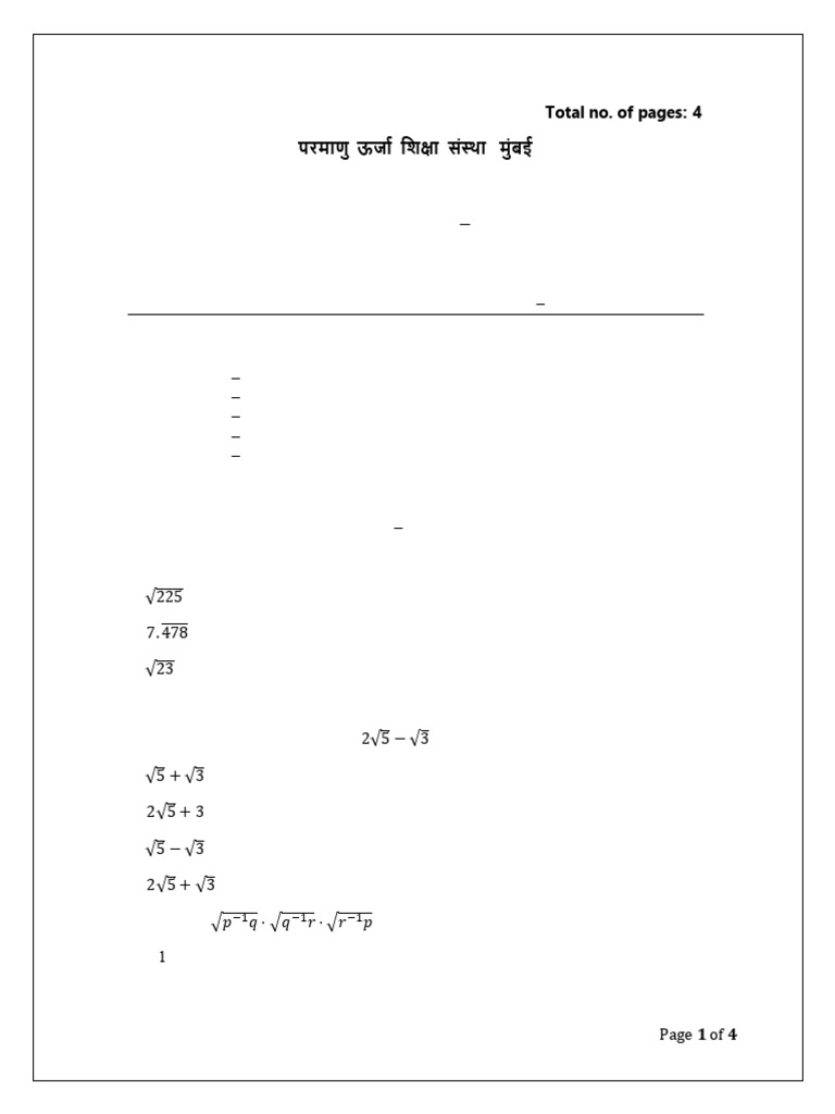 Class Ix-Maths - Ws 1-Lesson 1-Number System Aecs2 Mumbai | PDF