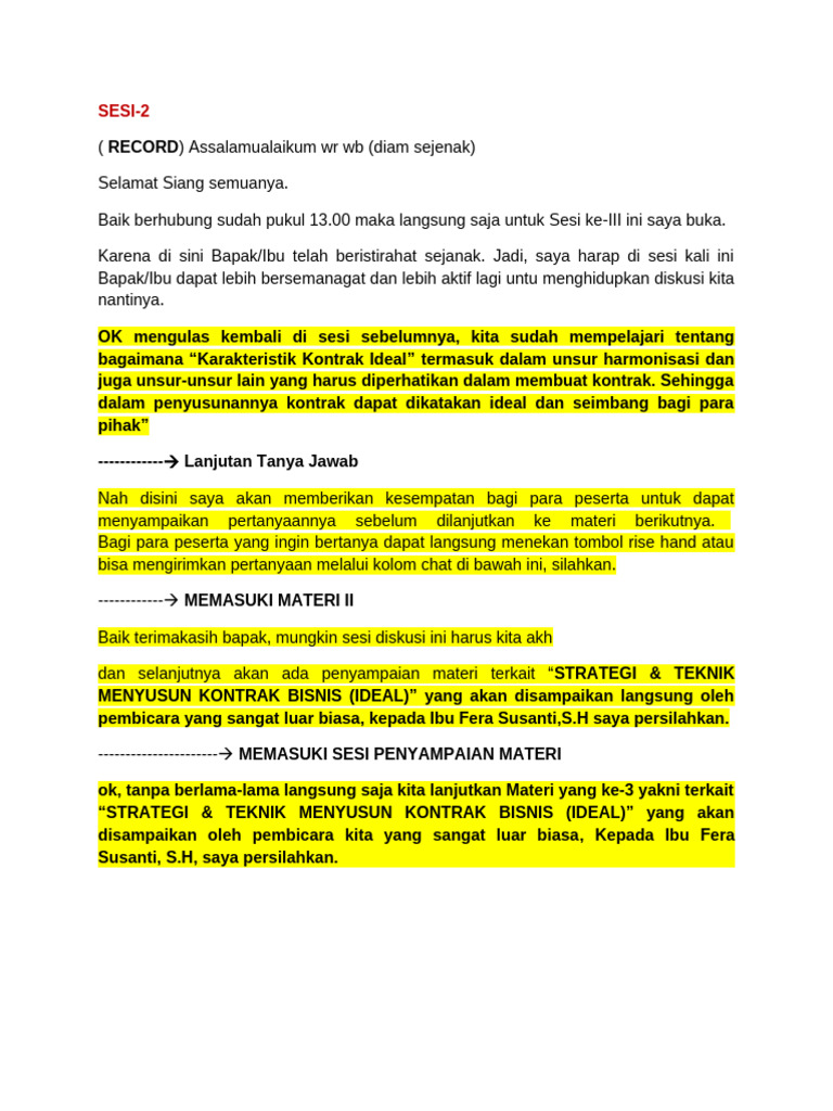 Moderator Contract Drafting1 | PDF