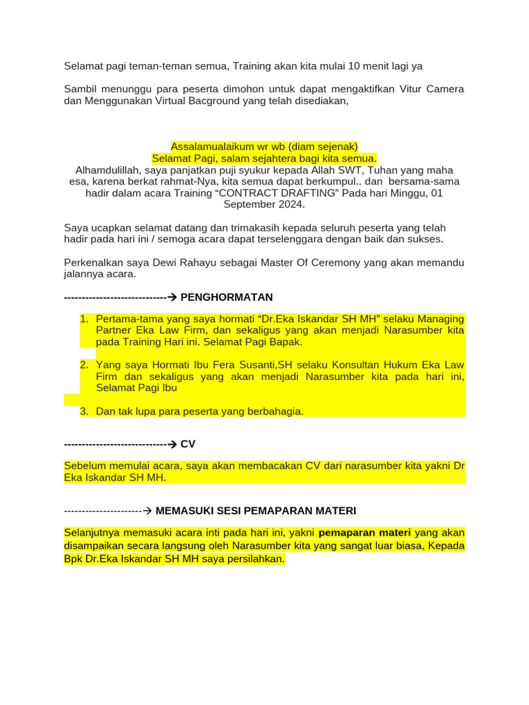 Moderator Contract Drafting | PDF