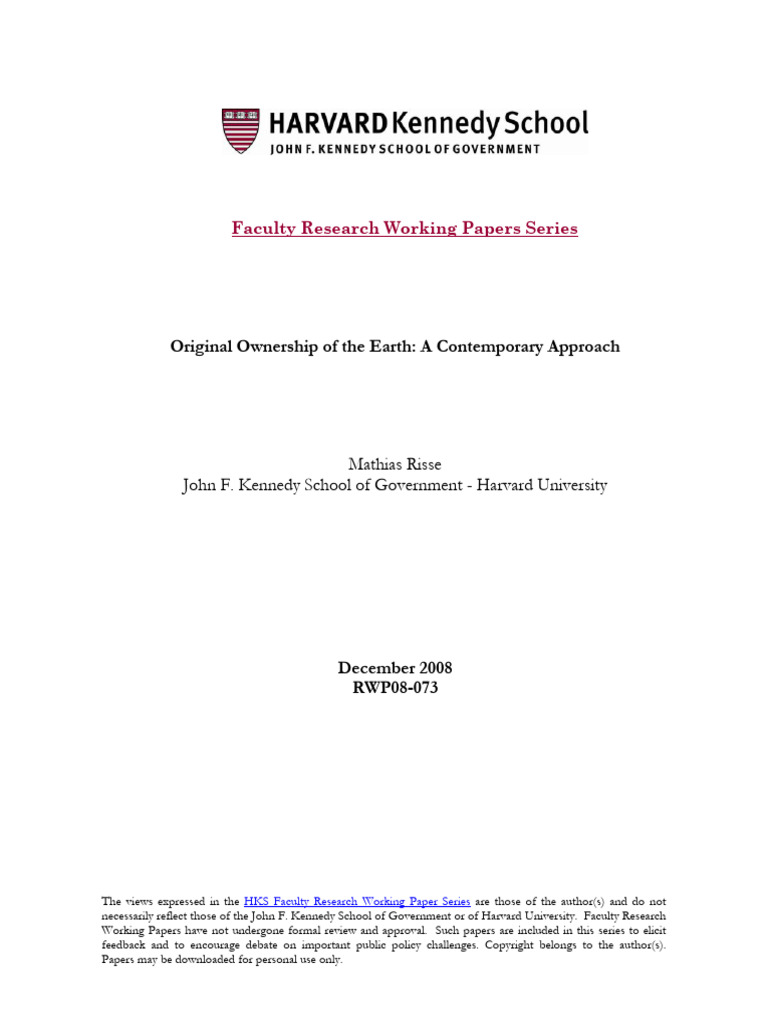 Original Ownership of The Earth: A Contemporary Approach: Faculty ...