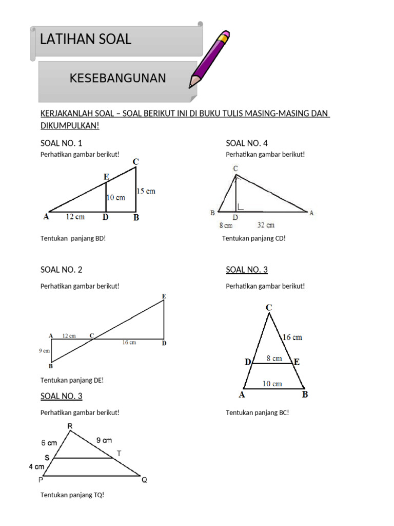 Soal Kesebangunan Kelas 9 | PDF