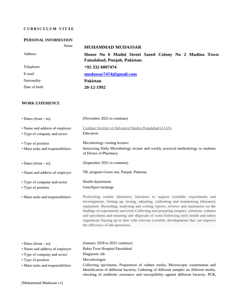 Muhammad Mudassar TB | PDF