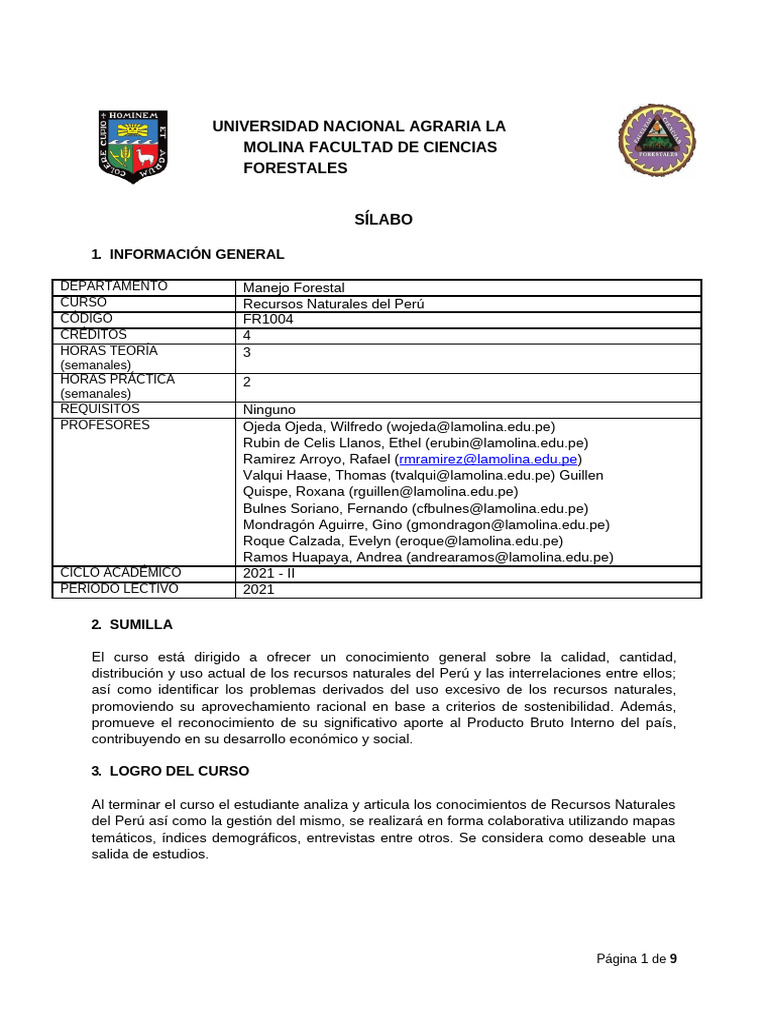 1 - RNP 2021 II. Silabo-Programa Del Curso | PDF