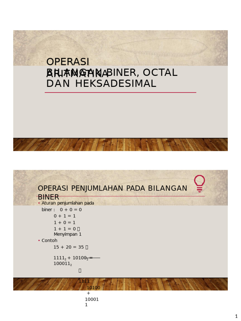 Operasi Aritmatika Bilangan Biner, Octal Dan Heksadesimal | PDF