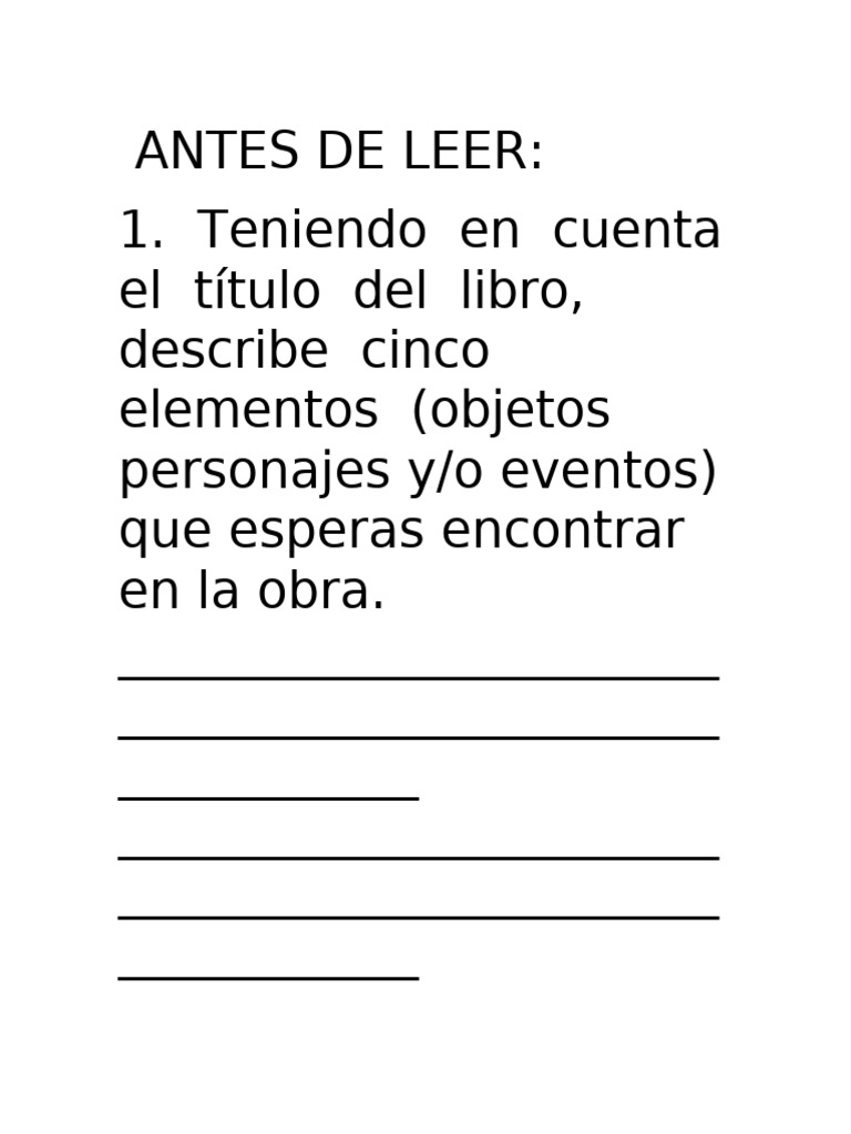 Antes de Leer | PDF