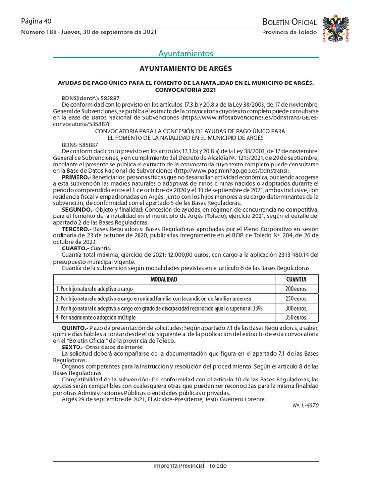 Anuncio Bop Convocatoria | PDF