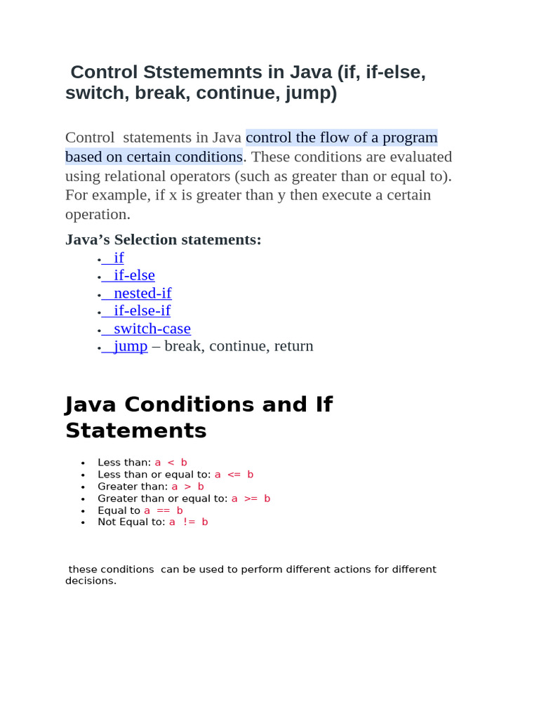 Decision Making in Java | PDF