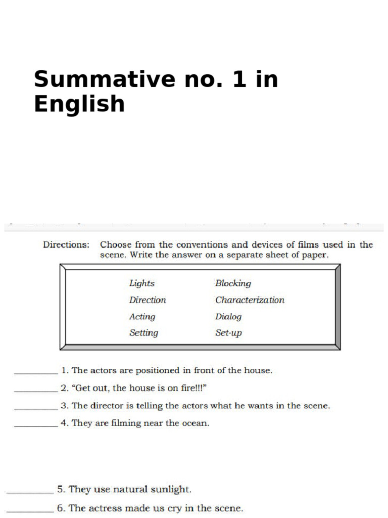 Summative No.1 and 2 in English | PDF