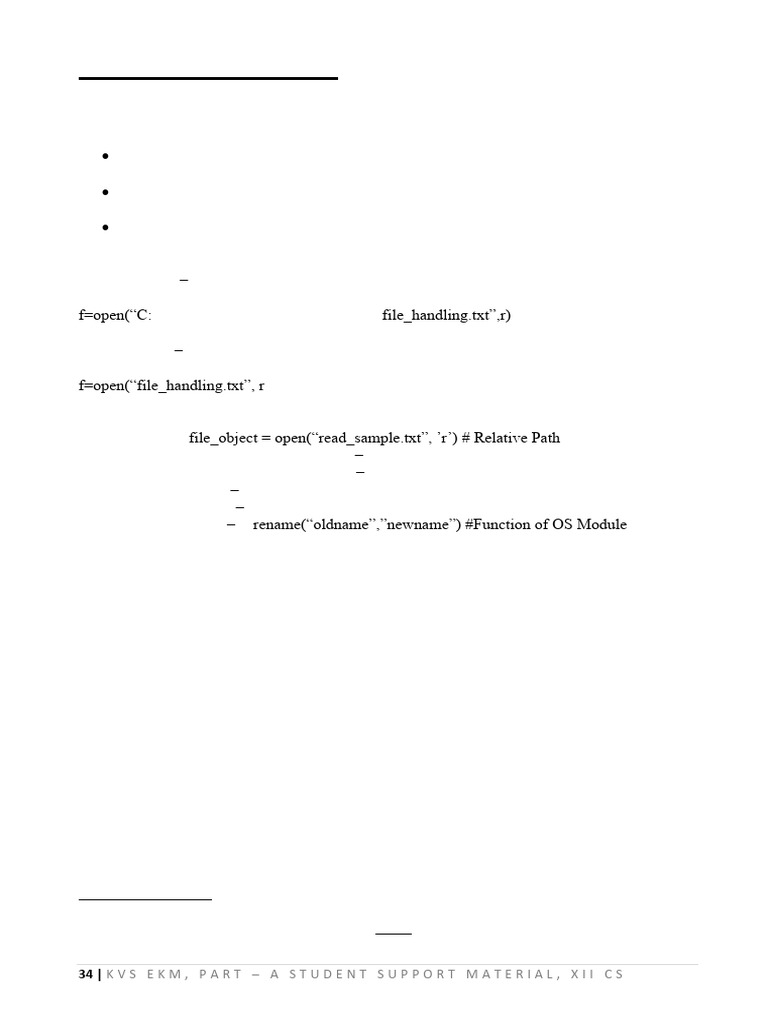 Data File Handling Class 12 Notes | PDF