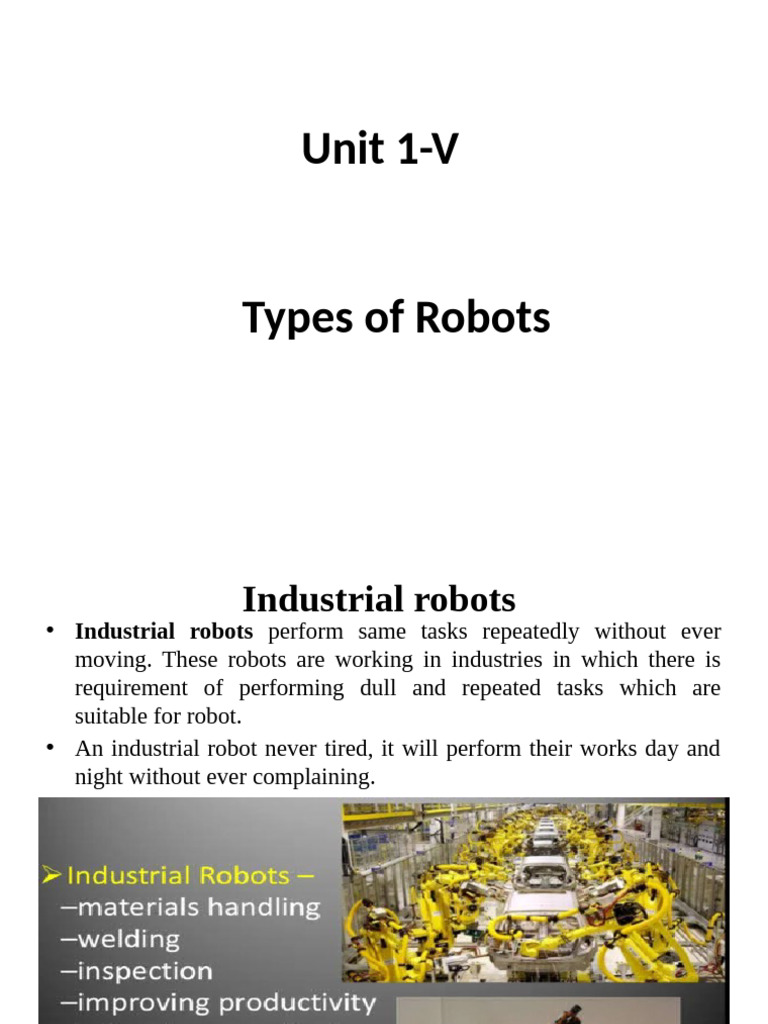 Unit 1-V-Types of Robots | PDF