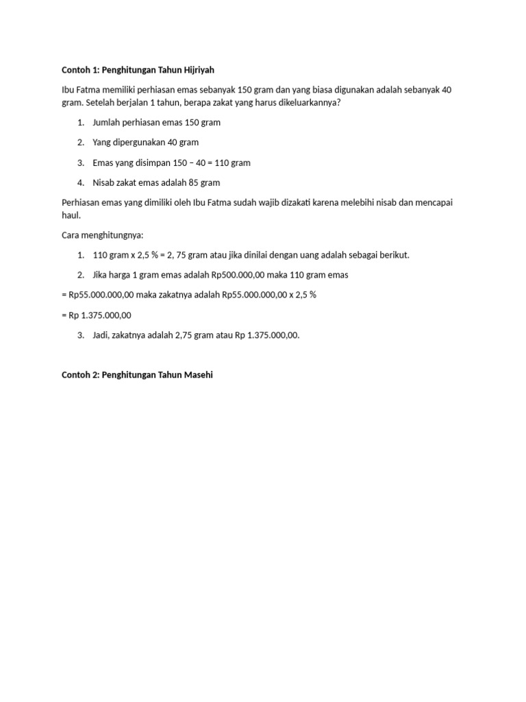 Contoh 1 Soal Emas Dan Perak.... | PDF