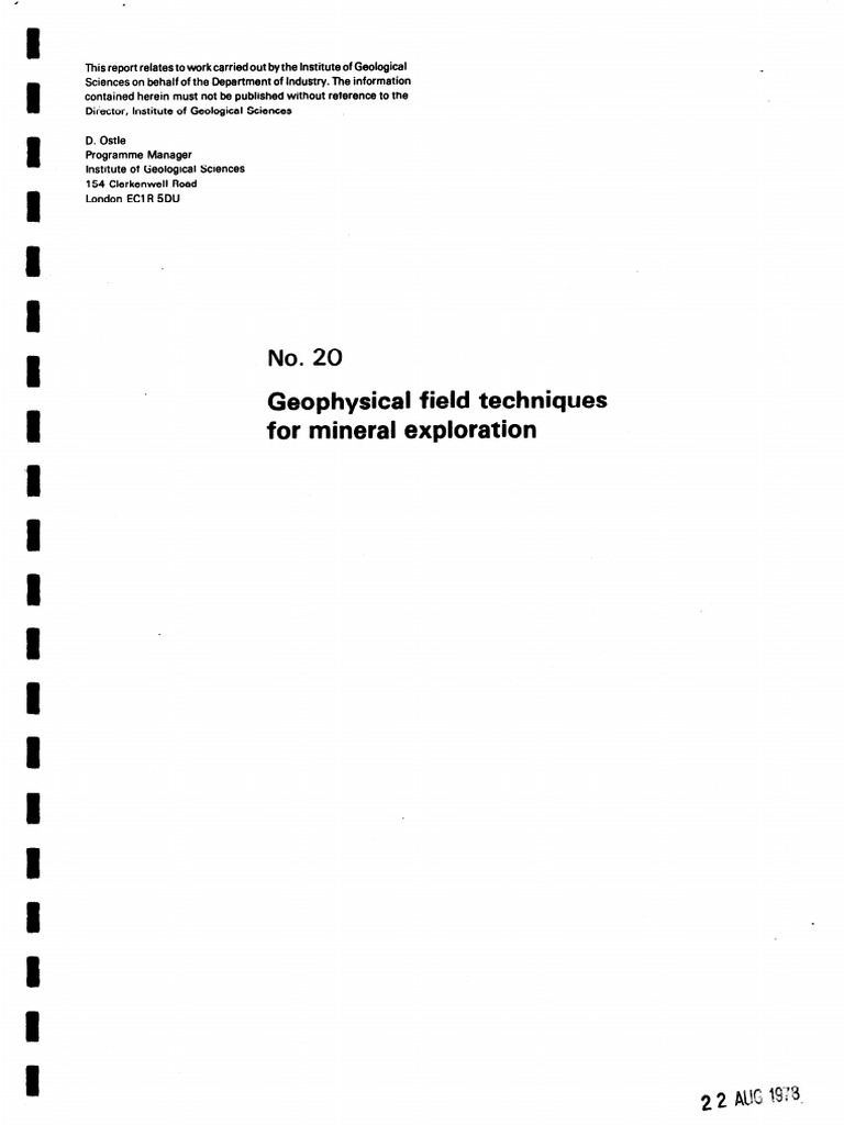 Geophysical Field Techniques For Mineral Exploration | PDF