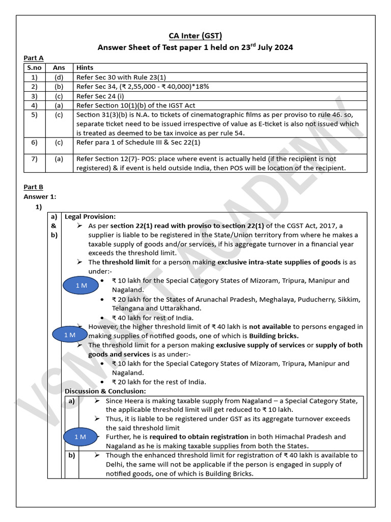 Answer Sheet 1 INTER SEP 24-2 | PDF