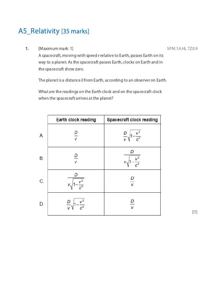 A5 Relativity | PDF