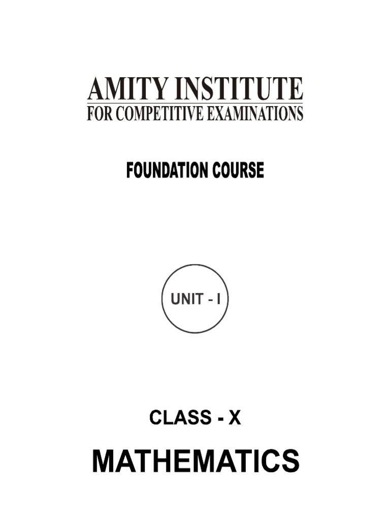 Maths - Unit 1 | PDF