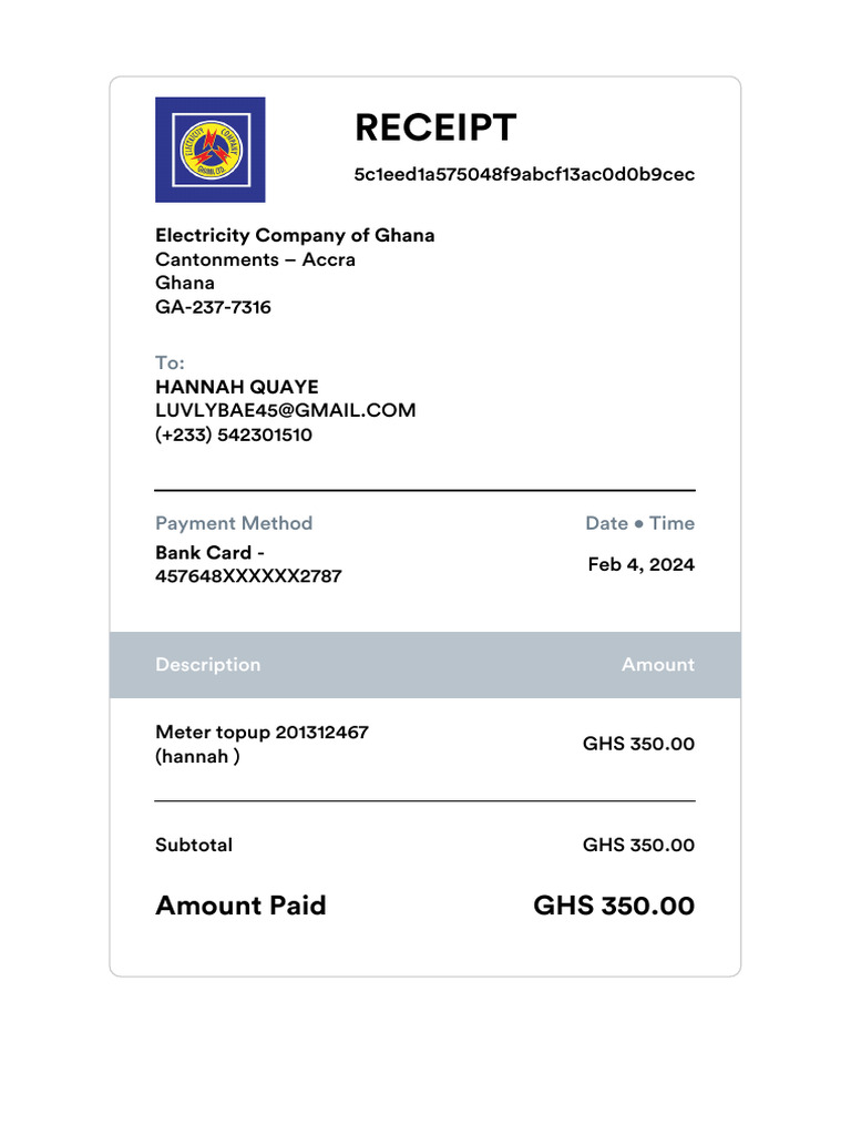 ECG PowerApp Receipt | PDF