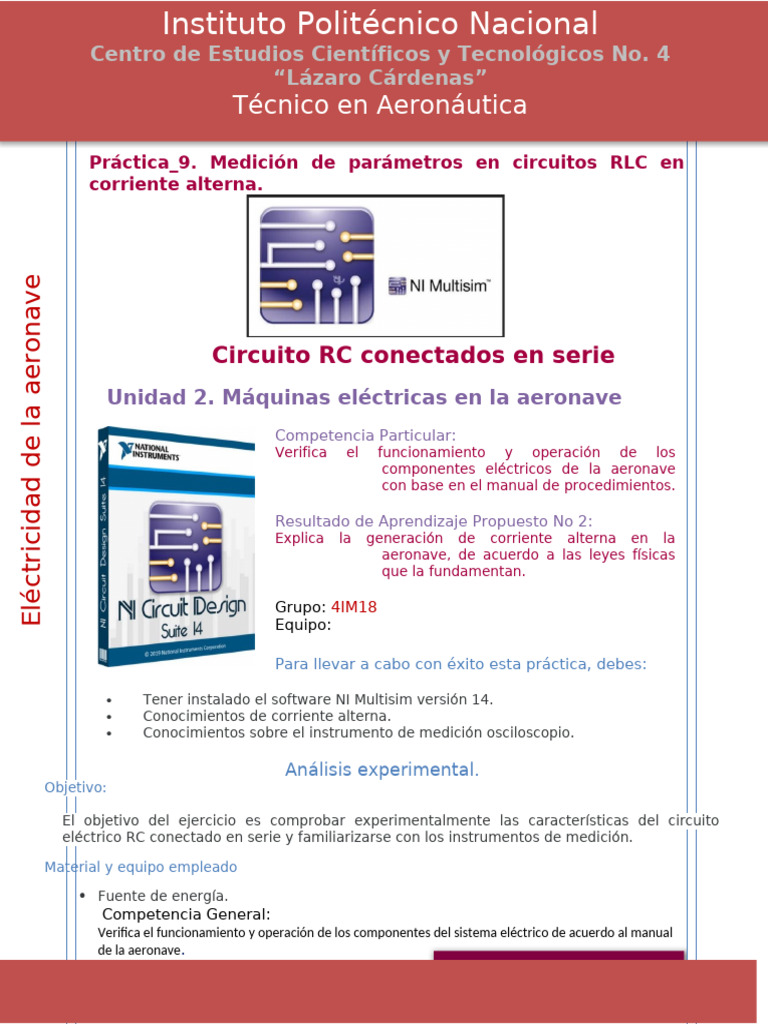 Pract 9 Circuito Serie RC | PDF