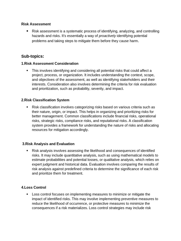 Group 3risk Assessment Management Notes | PDF