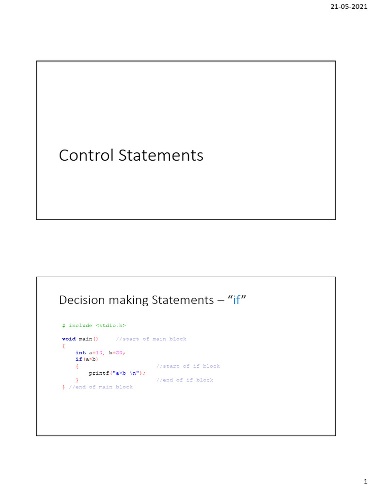 Control Statements | PDF