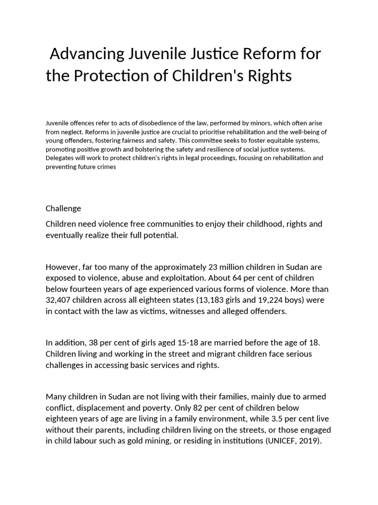 Advancing Juvenile Justice Reform for the Protection of Children | PDF