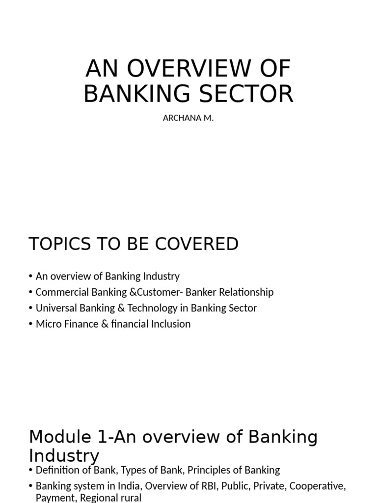 Overview of Banking Sector | PDF