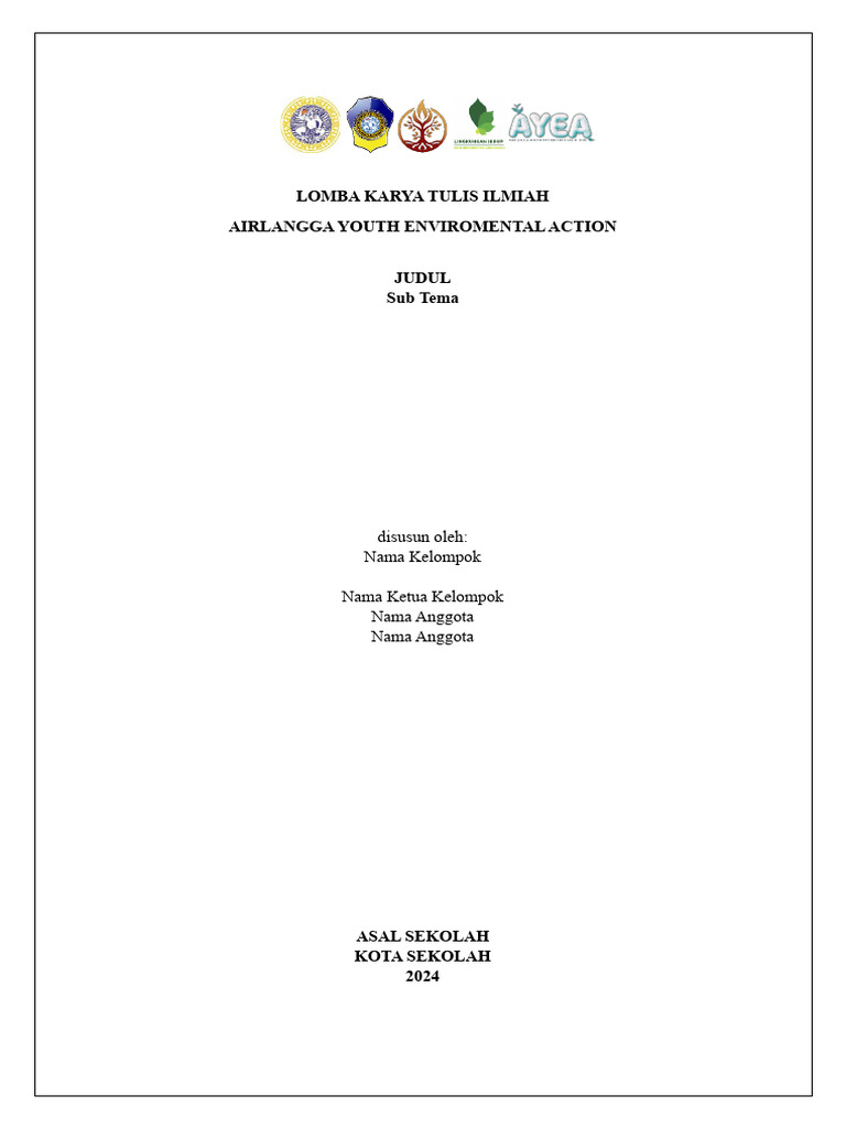 Sampul Lomba Karya Tulis Ilmiah Ayea 2024 | PDF