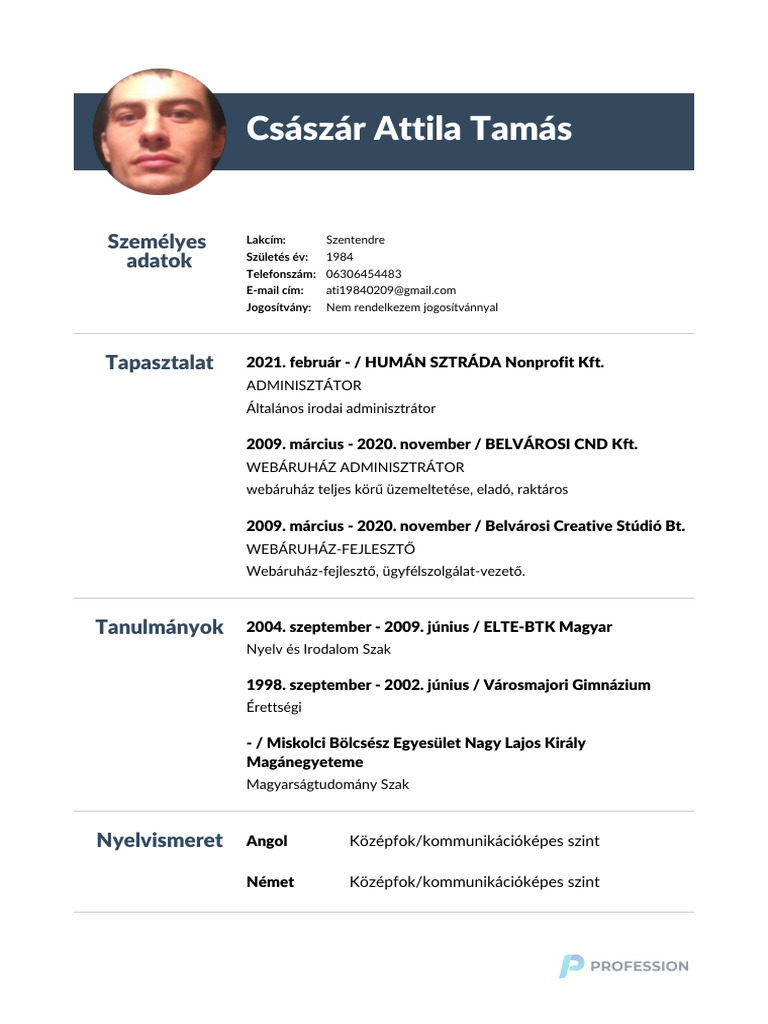 Csaszar Attila Tamas CV | PDF