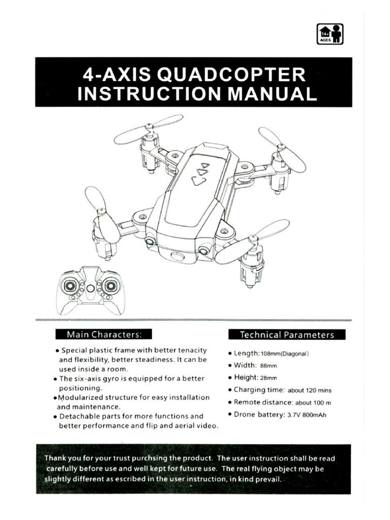 DRONE 4-Axis Quadcopter INSTRUCTION MANUAL (Page 00) - Converted FULL | PDF
