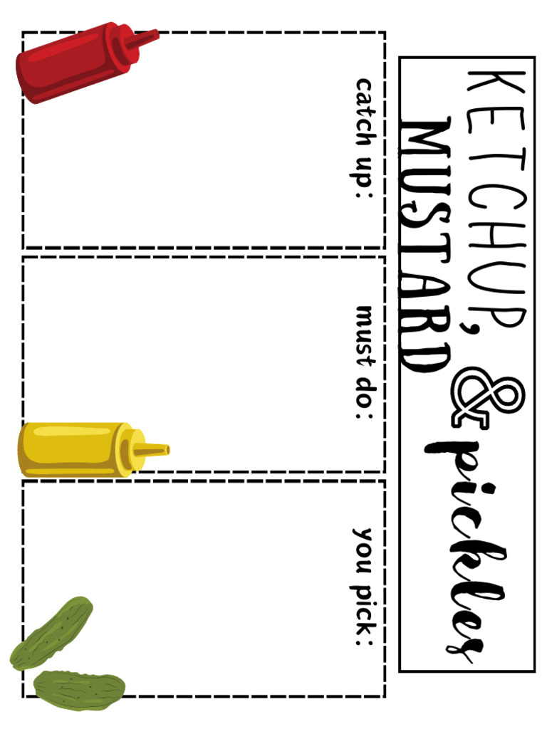 Ketchup, Mustard and Pickles Sheet | PDF