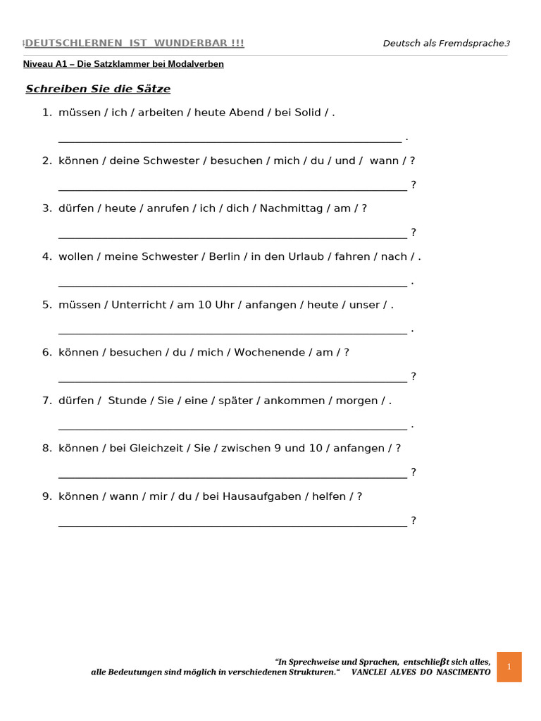 A1 Modalverben Schreiben Sie Satze Aktivitatskarten ... A1 Modalverben Schreiben Sie Satze Aktivitatskarten ...