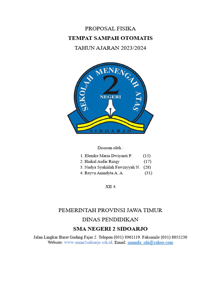Proposal Fisika Tempat Sampah | PDF