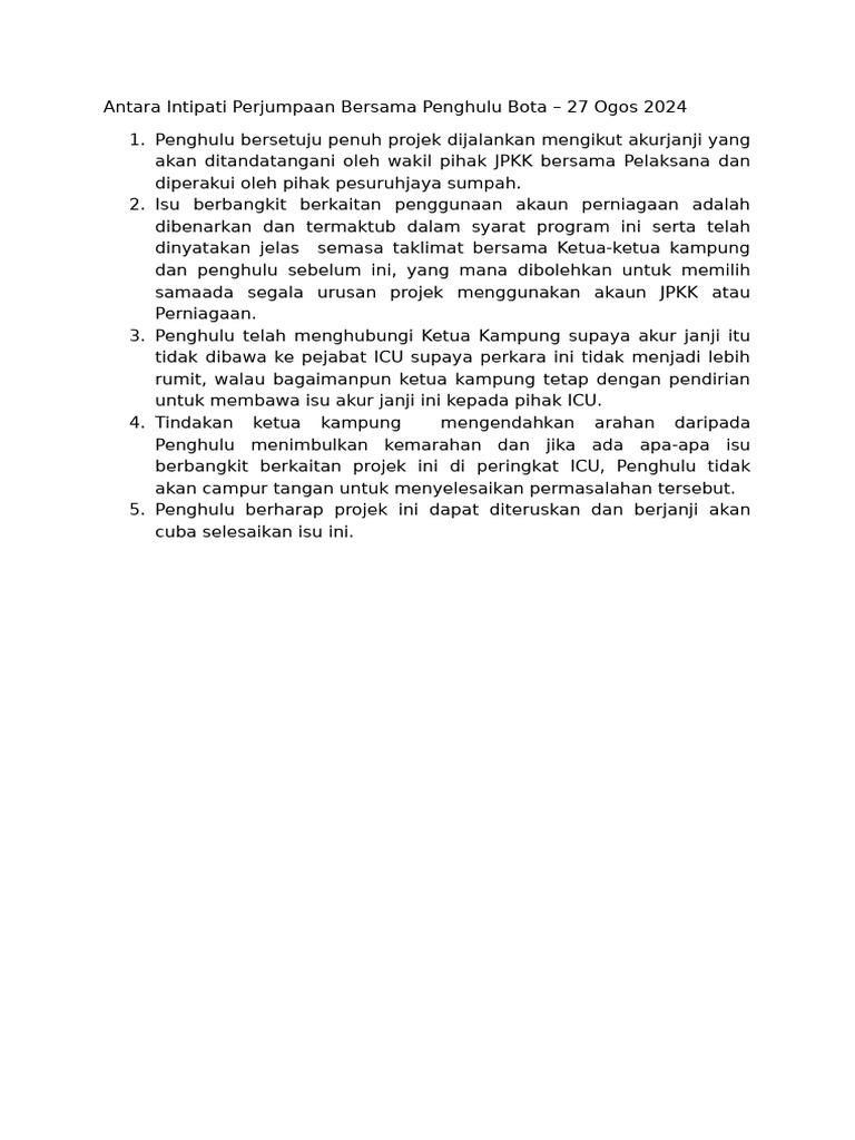 Intipati Perjumpaan Bersama Penghulu | PDF