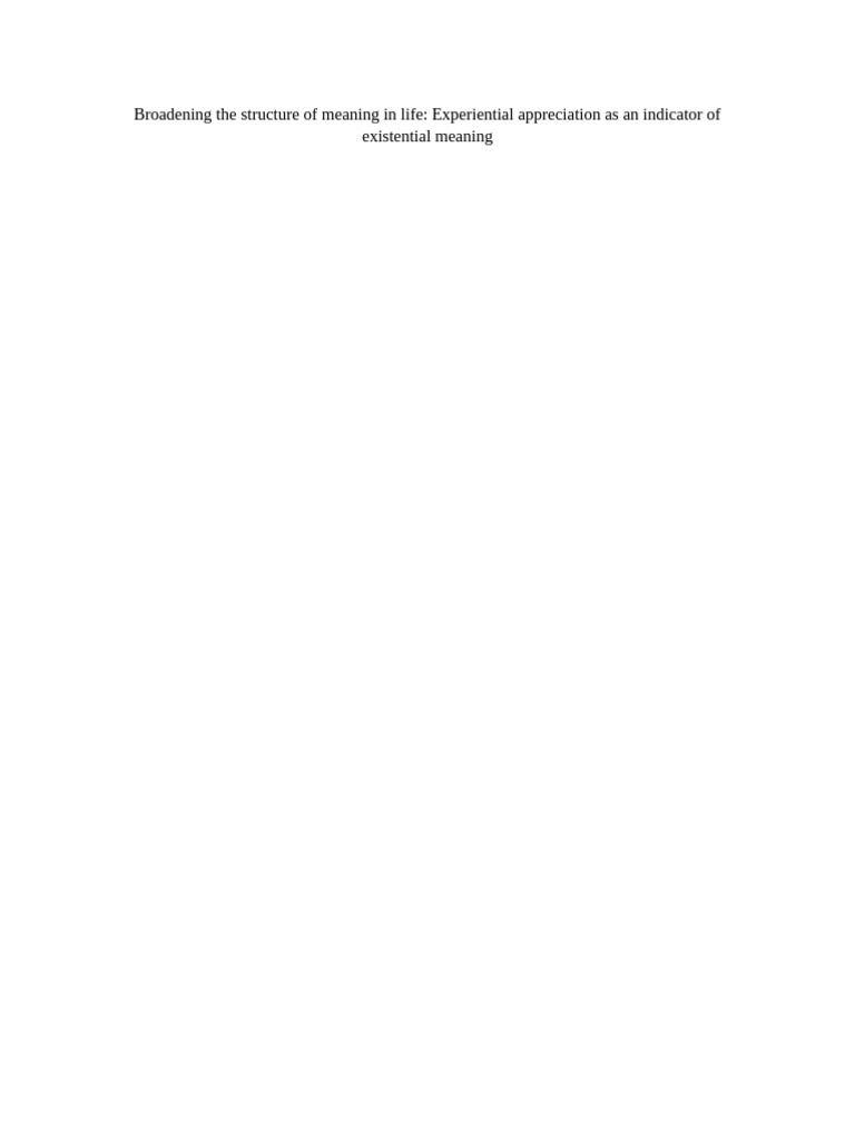 Experiential Appreciation Pre-Print | PDF